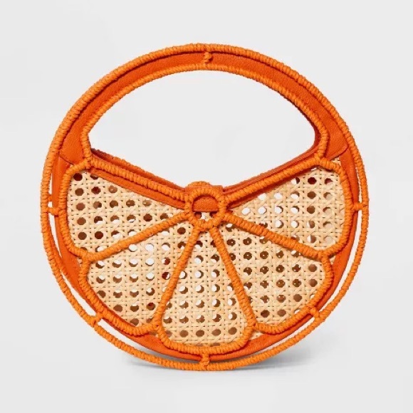 a new day | Bags | Nwt A New Day Straw Caning Orange Fruit Tote Bag ...
